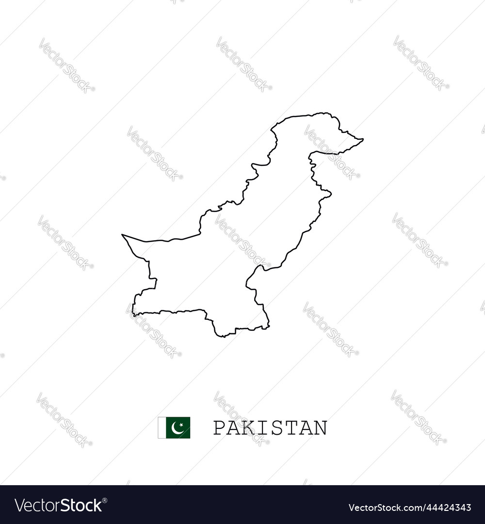 Pakistan map outline line linear Royalty Free Vector Image Pakistan map outline line linear Royalty Free Vector Image