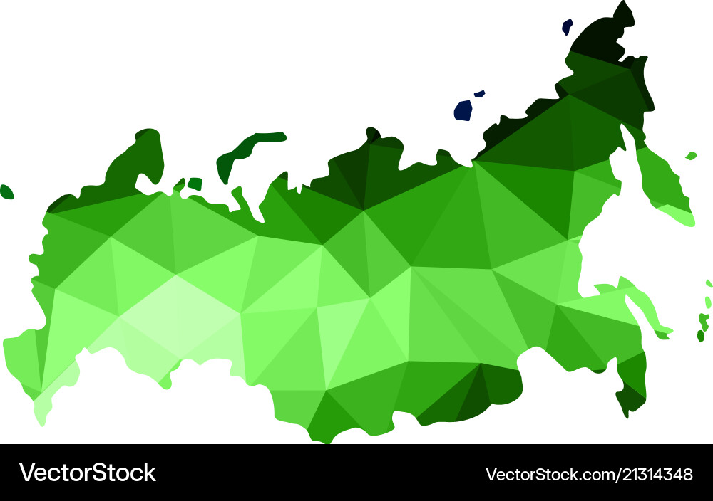 Abstract russia map consists of polygon Royalty Free Vector