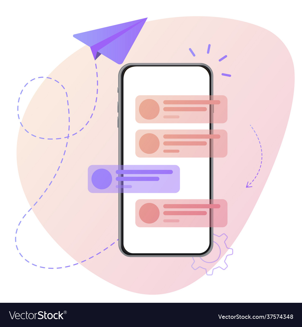 Chat interface application with dialogue sms Vector Image