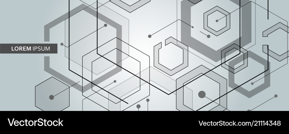 Connected hexagon banner design Royalty Free Vector Image