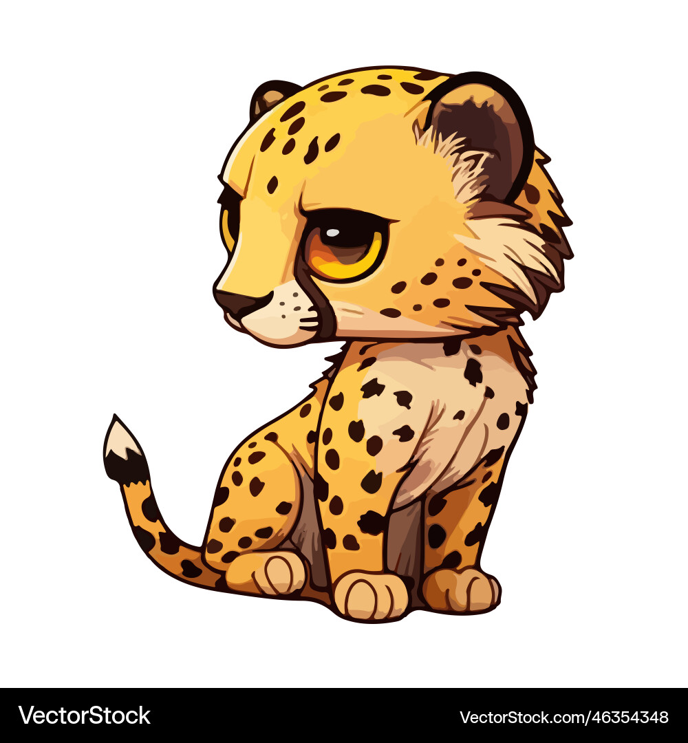 Cute cheetah cartoon style Royalty Free Vector Image