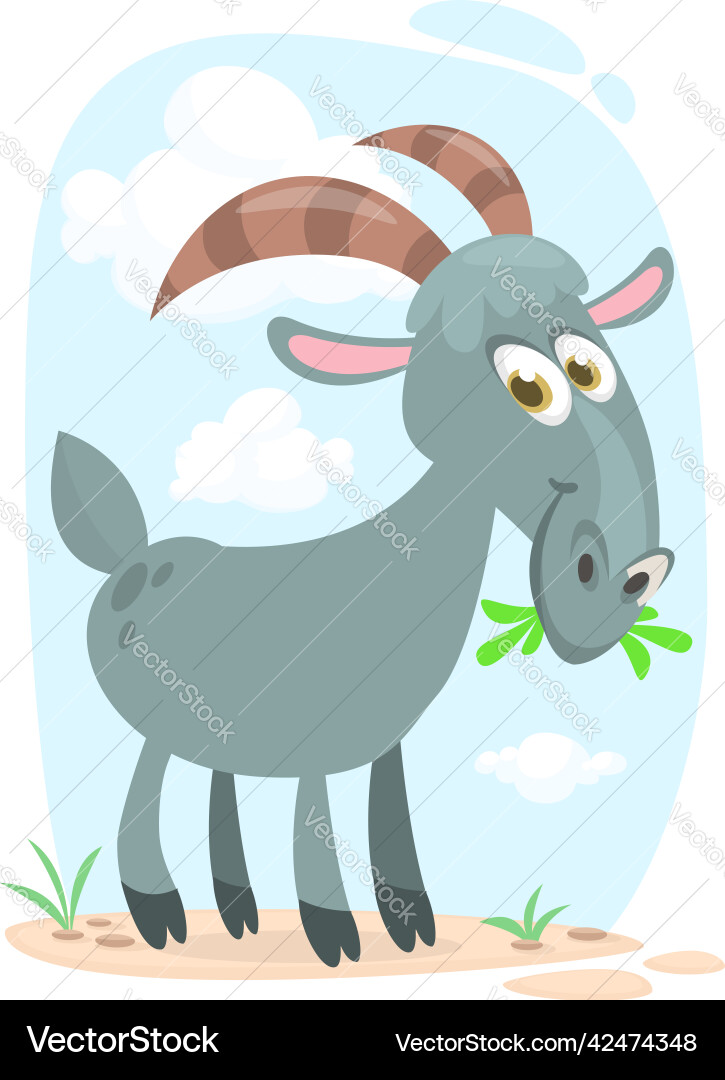 Cute goat character cartoon isolated Royalty Free Vector
