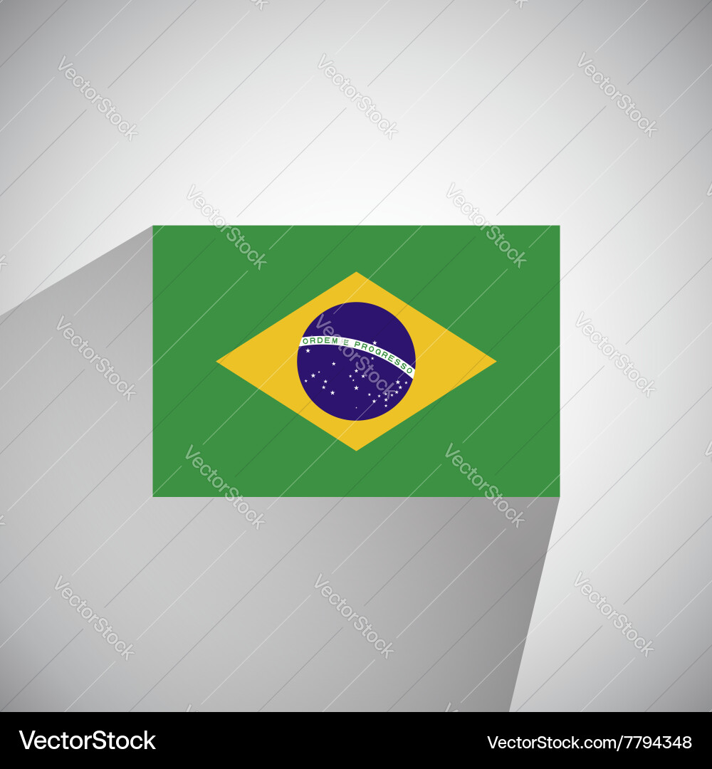 Flat flag of brazil Royalty Free Vector Image - VectorStock