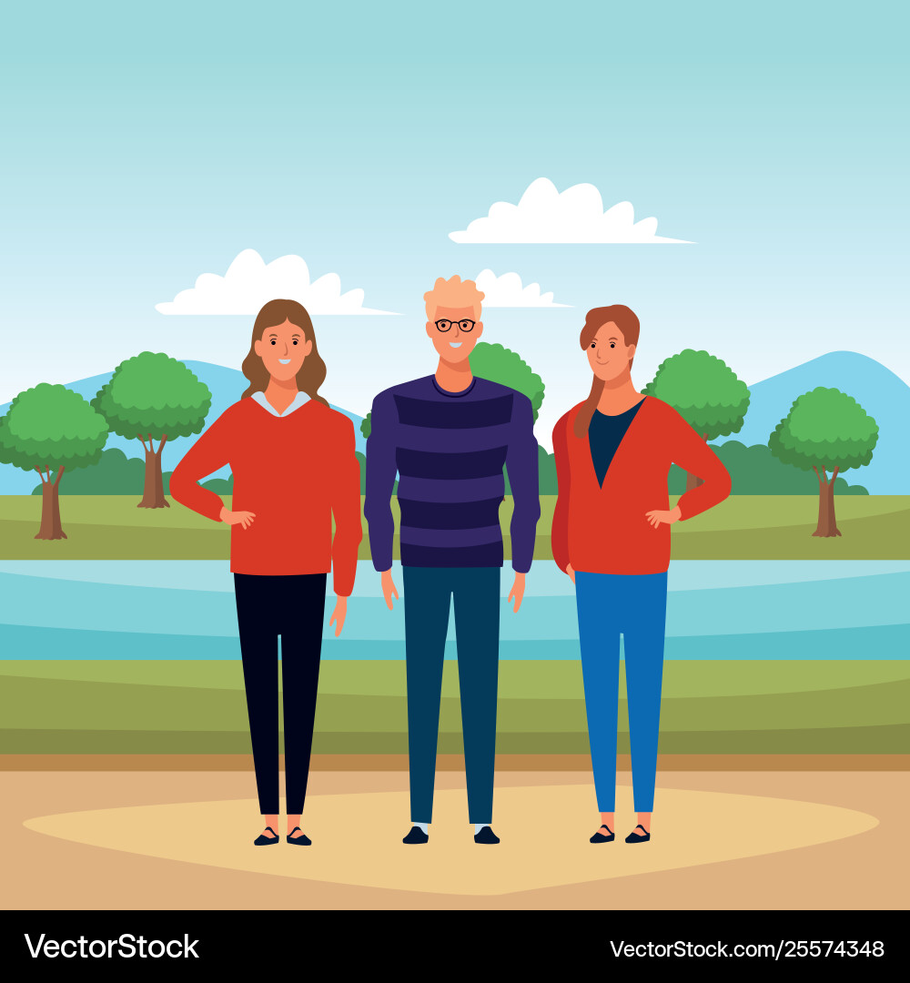 Group people avatar cartoon character Royalty Free Vector