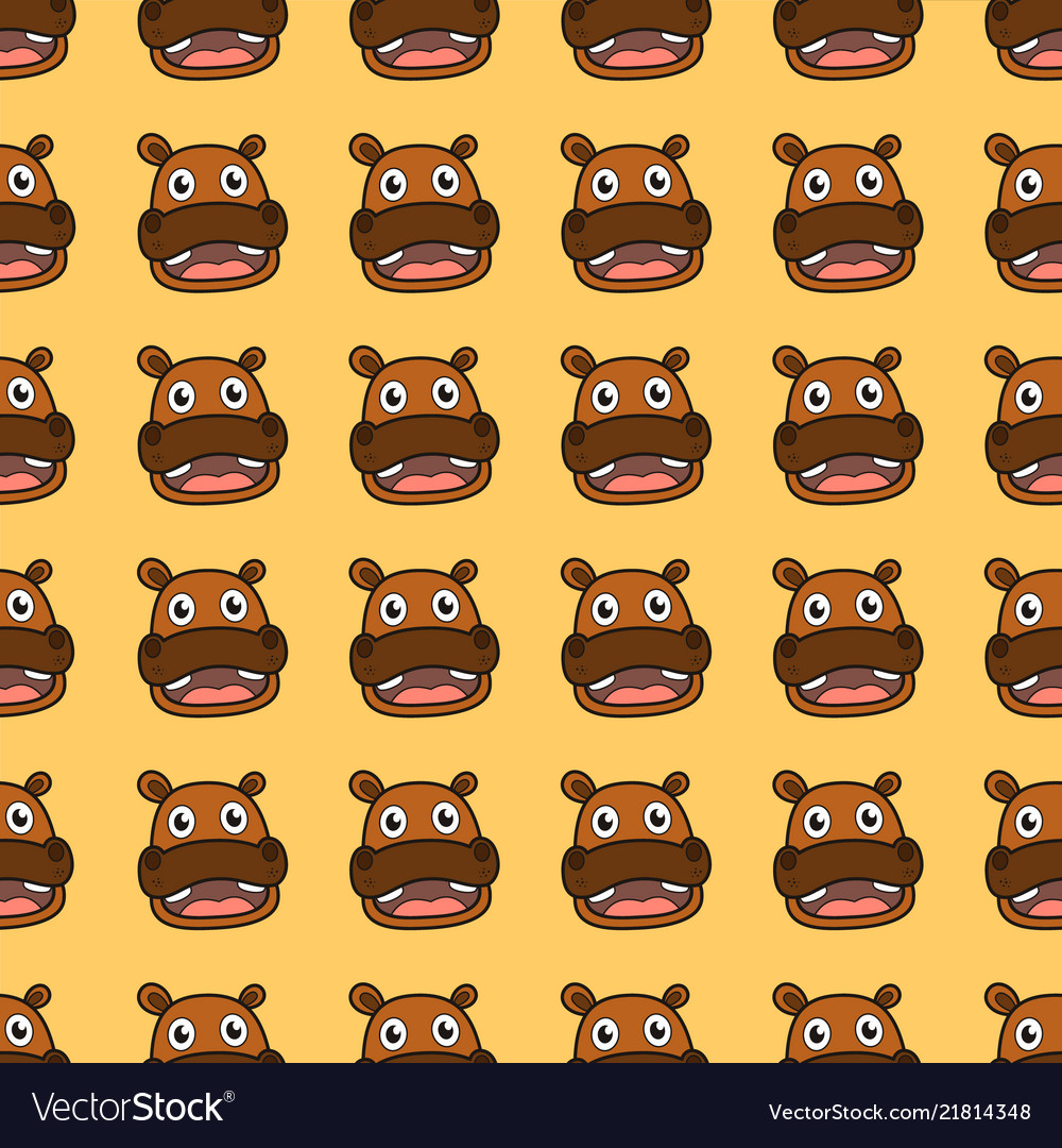 Hippo seamless pattern Royalty Free Vector Image