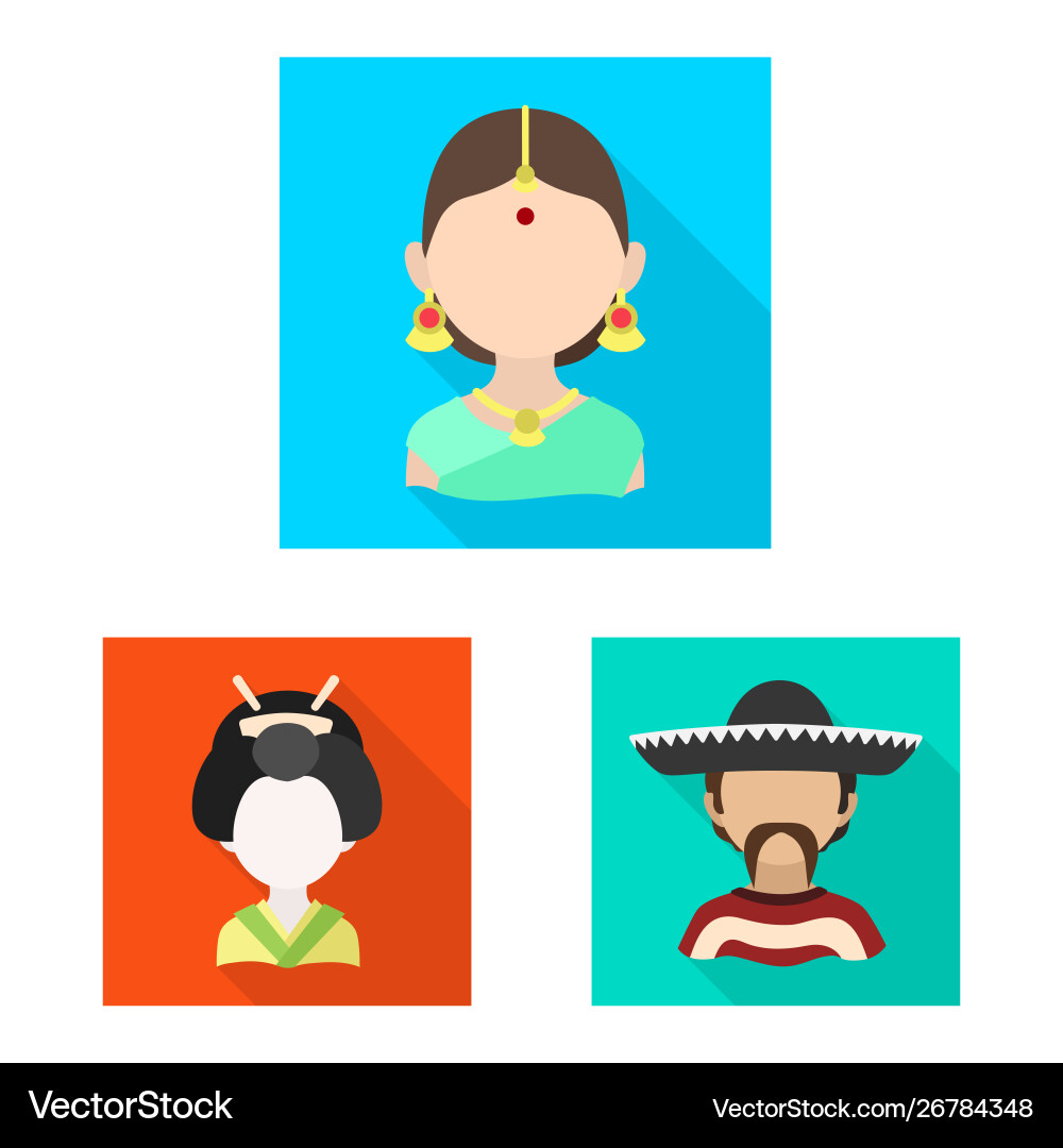 Isolated object nation and race symbol set Vector Image