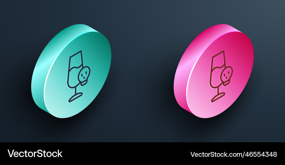 Isometric line poisoned alcohol icon isolated on Vector Image