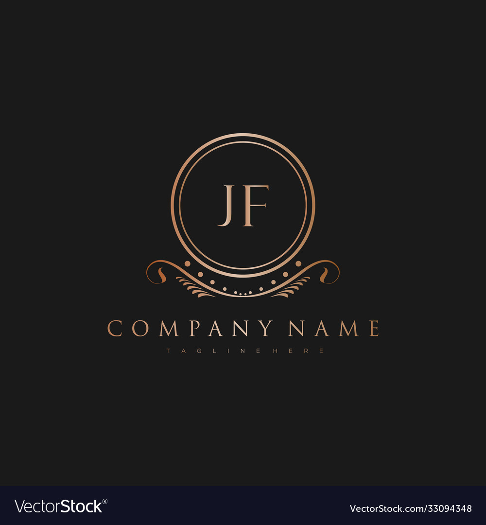 Jf letter initial with royal luxury logo template Vector Image