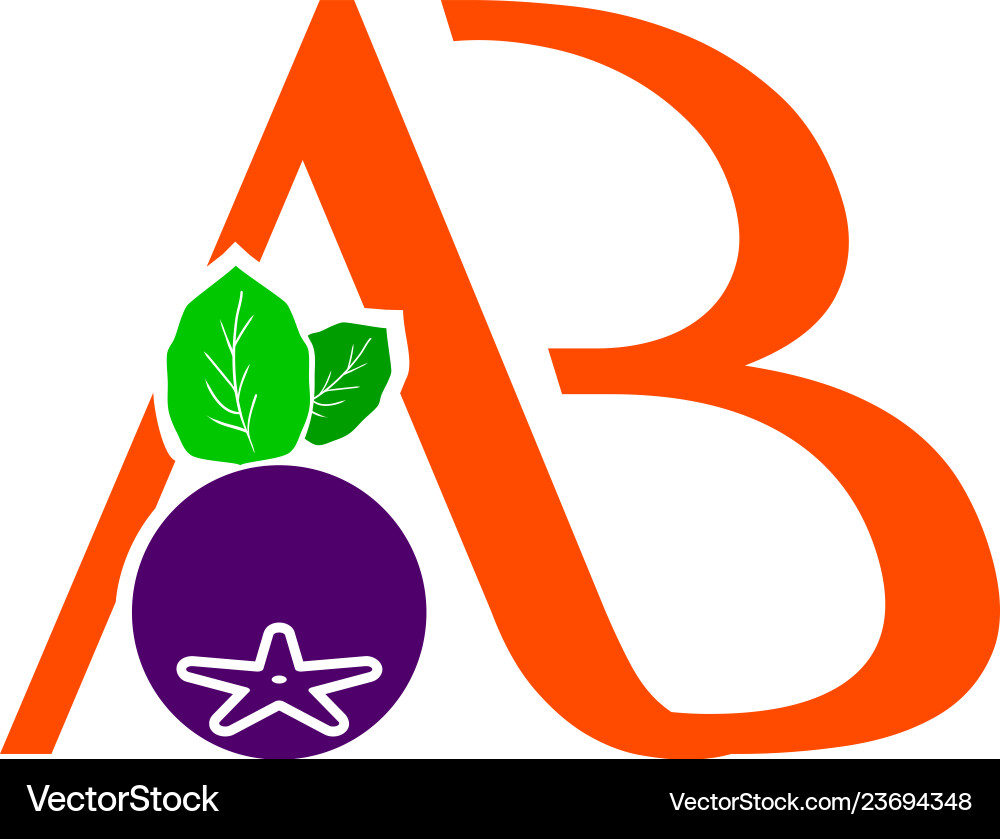 Letter ab with aronia berry logo concept Vector Image