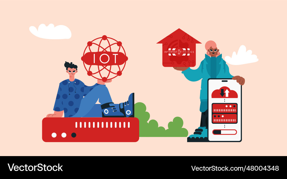 Representation of the iot change and back bunch Vector Image