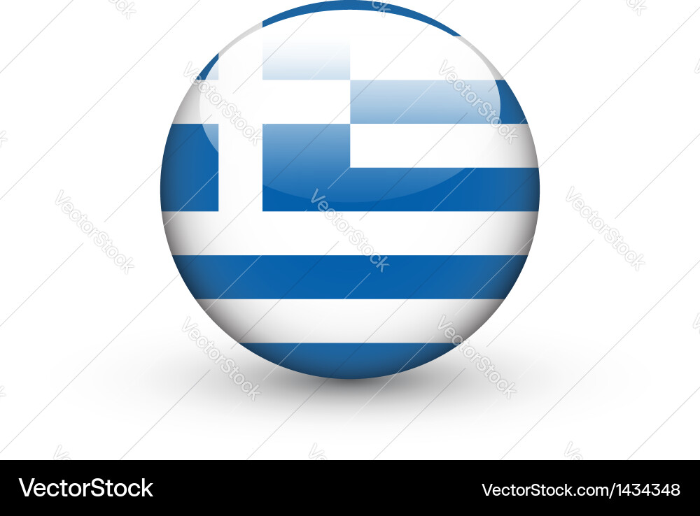 Round icon with national flag greece Royalty Free Vector