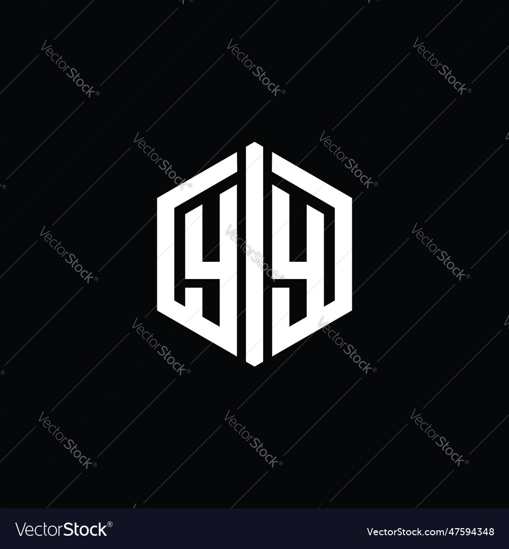 Yy letter logo monogram hexagon shape Royalty Free Vector