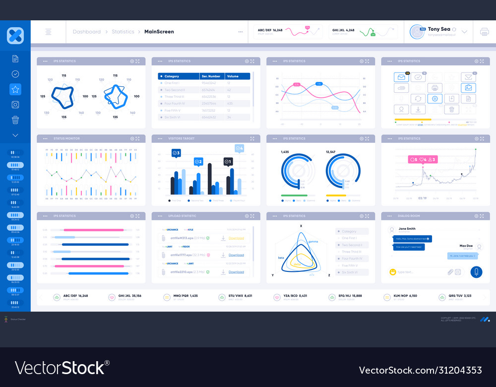 Business infographics color stock charts big set Vector Image
