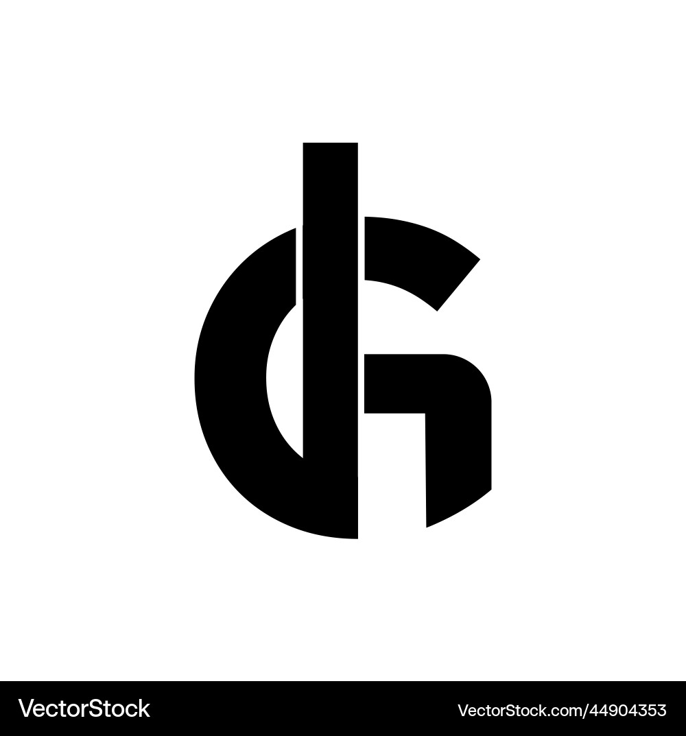 Gh brand name initial letters icon black hg Vector Image