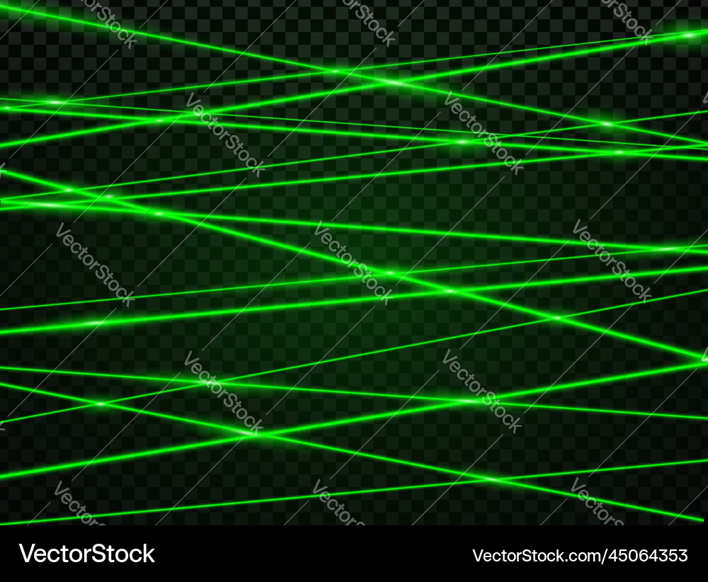 Green laser beam lights neon glow ray background Vector Image