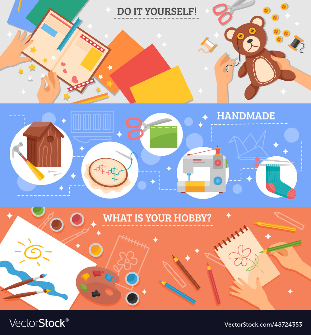 Hobby horizontal banners Royalty Free Vector Image Hobby horizontal banners Royalty Free Vector Image