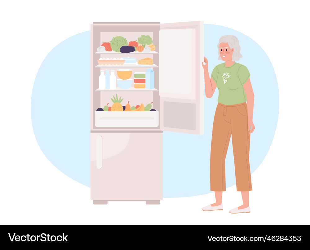 Keeping fridge full to use less energy 2d Vector Image