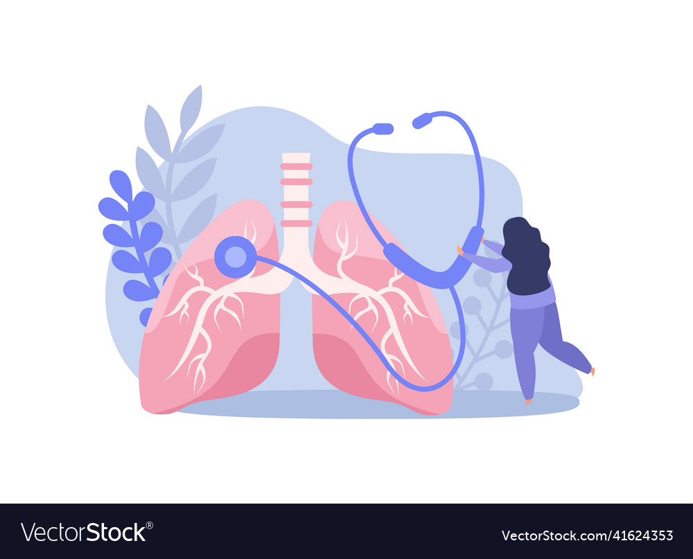Lungs And Stethoscope Composition Royalty Free Vector Image