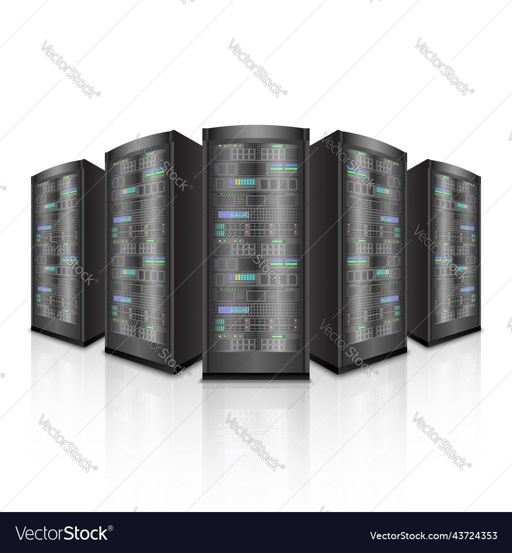 Network servers computer hardware isolated Vector Image