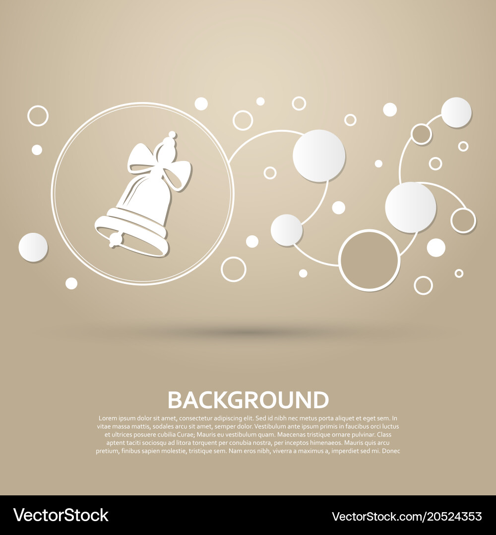 Ringing bell icon on a brown background Royalty Free Vector