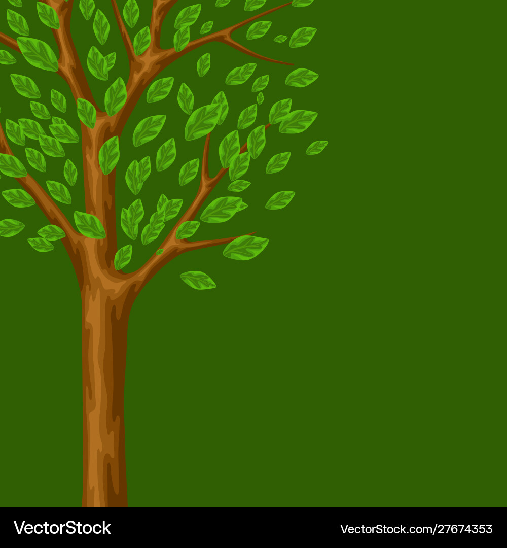Spring or summer background with stylized trees Vector Image