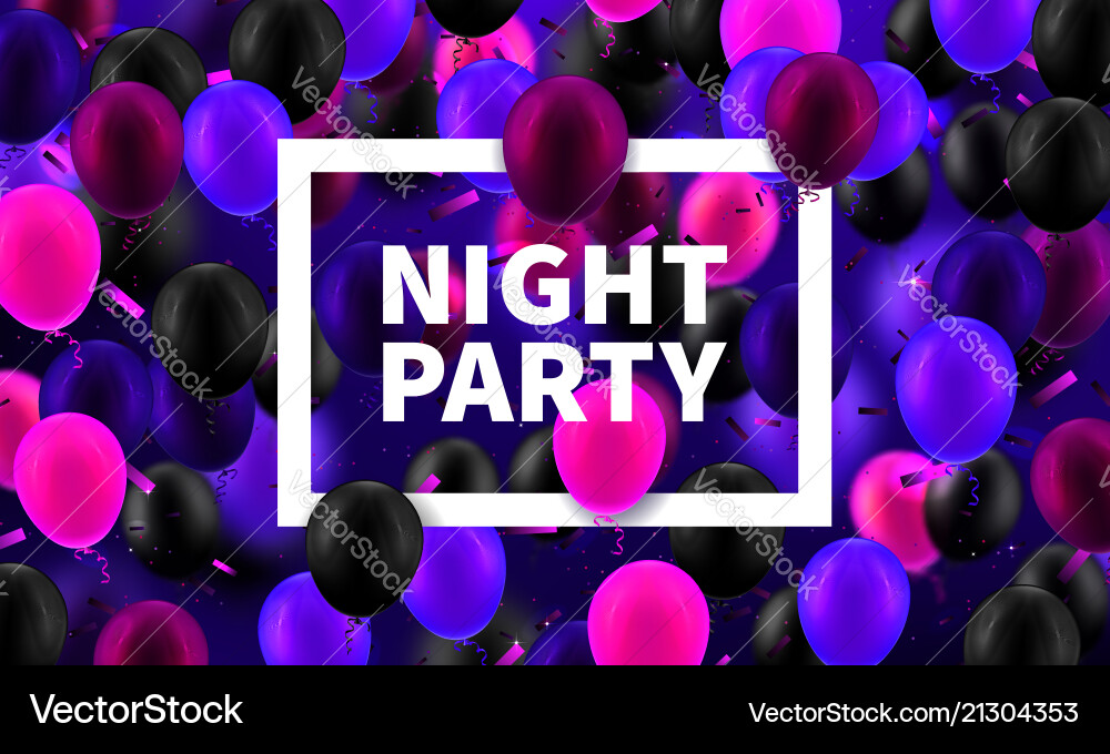 Stock night party realistic Royalty Free Vector Image