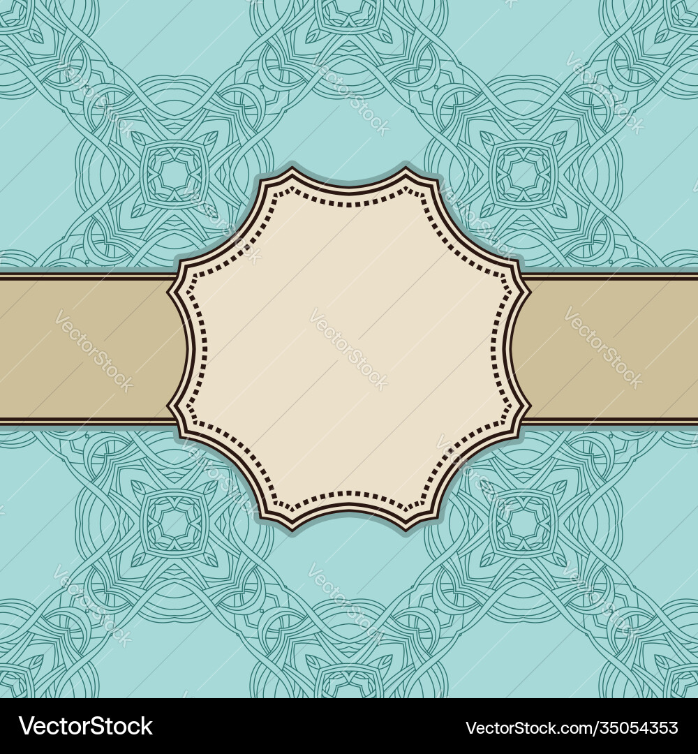 Vintage abstract flower frame with text place Vector Image