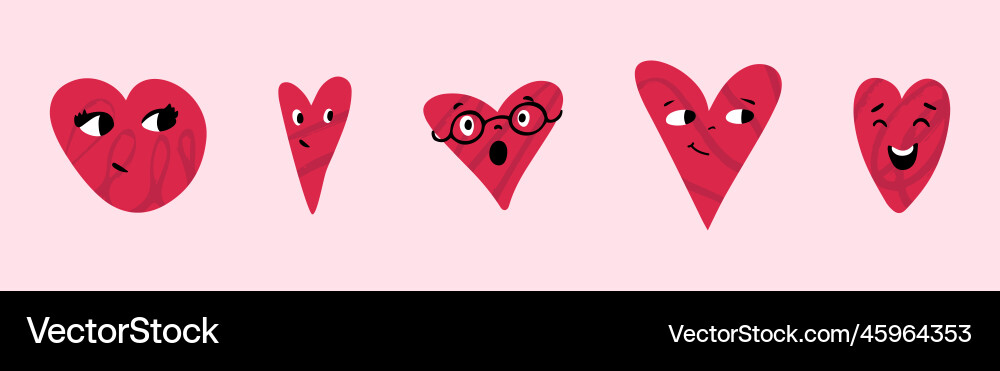 Viva magenta heart emoticons Royalty Free Vector Image