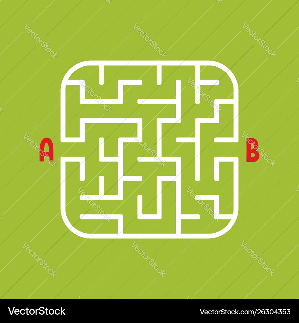 White square labyrinth kids worksheets activity Vector Image