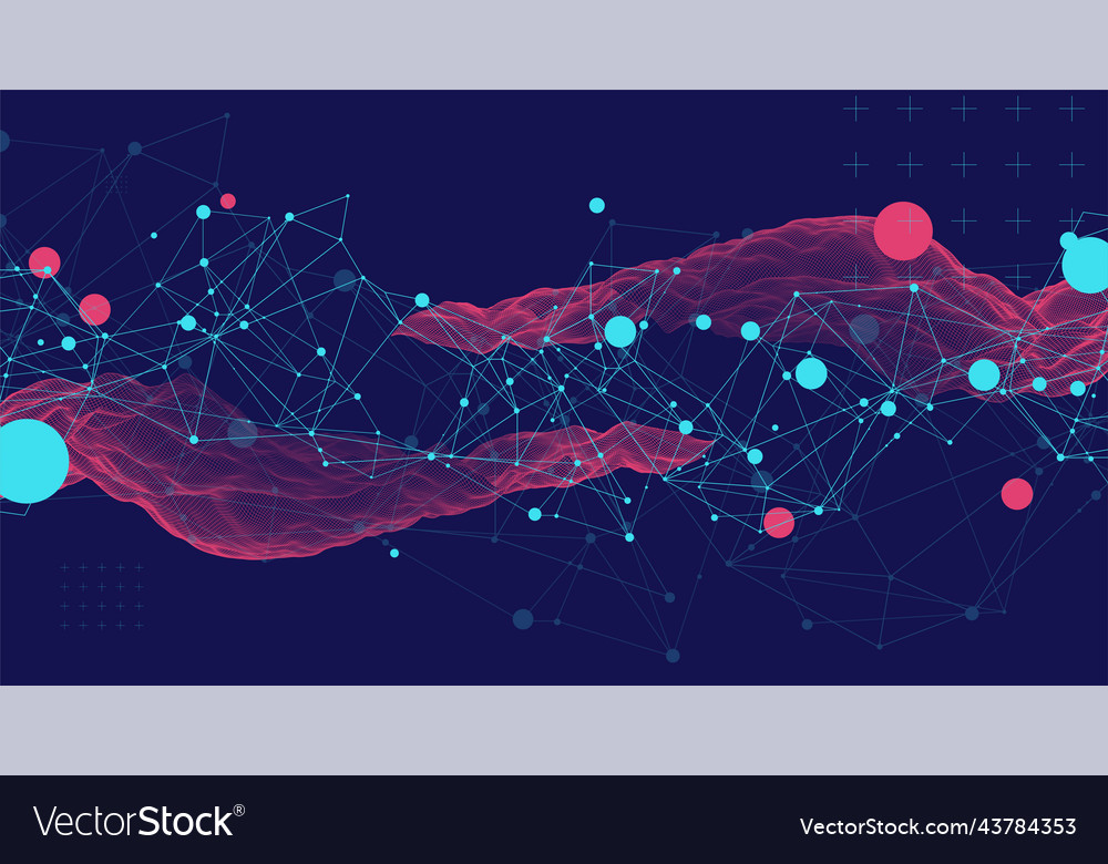 Wireframe background with plexus effect Royalty Free Vector