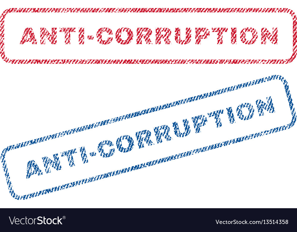 Anti-corruption textile stamps Royalty Free Vector Image