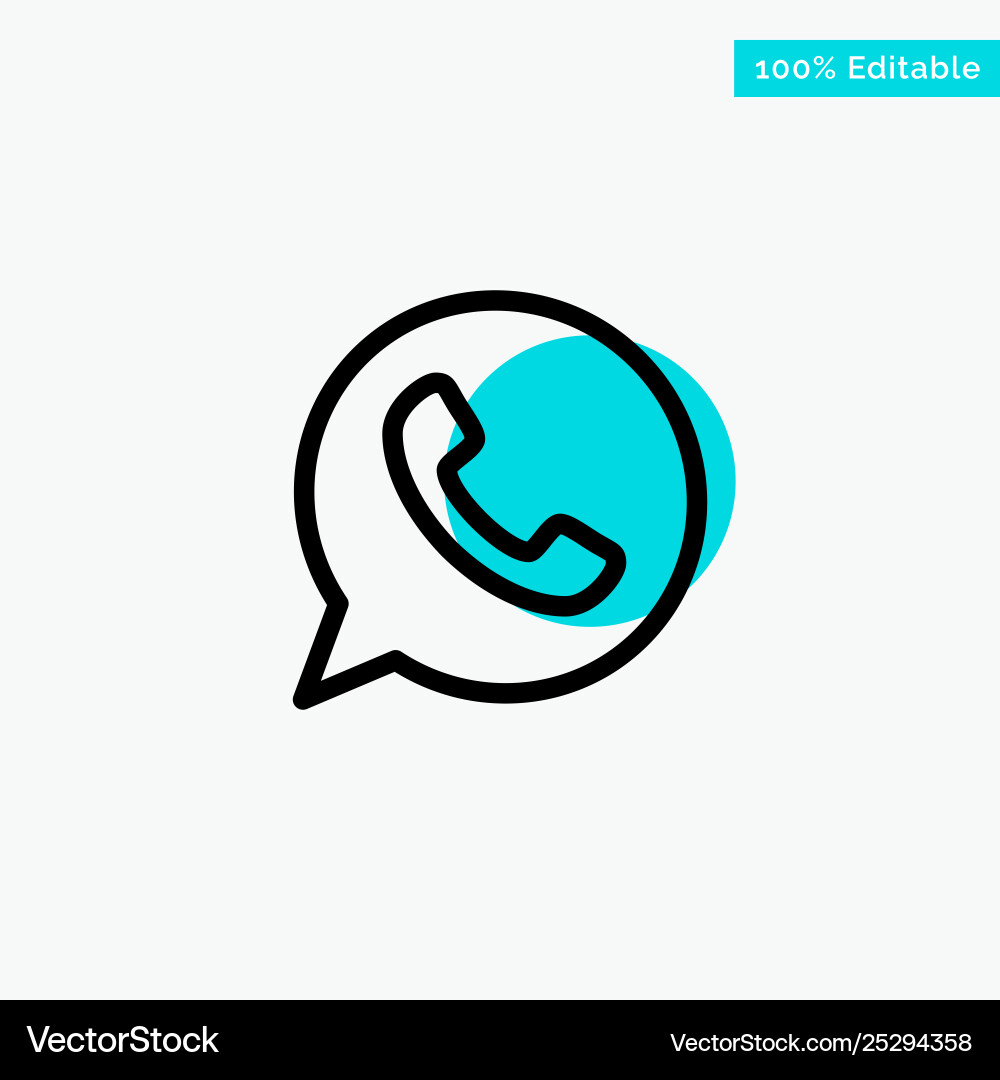 App chat telephone watts turquoise highlight Vector Image