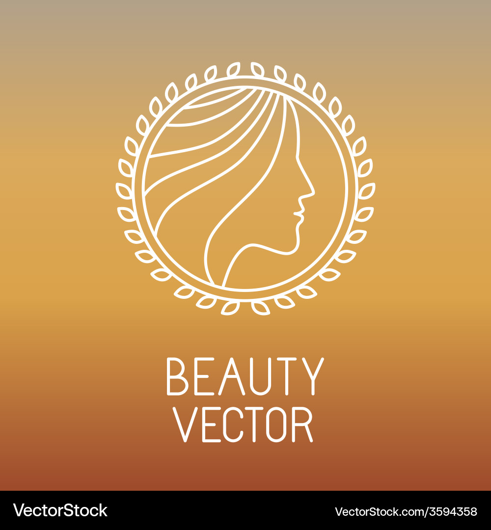 Beauty and spa line logo Royalty Free Vector Image