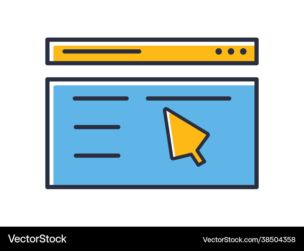 Cursor on a web page isolated white background Vector Image