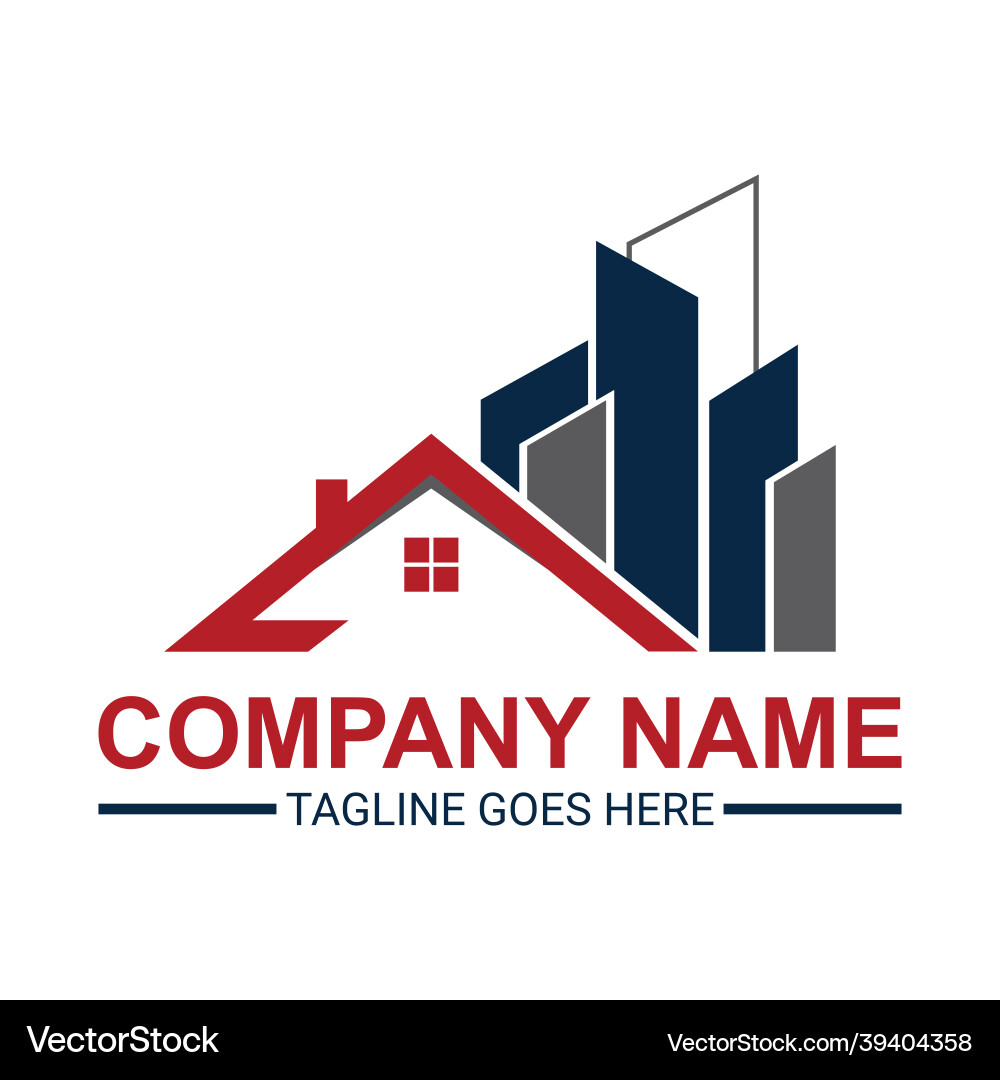 Design logo real estate building template Vector Image
