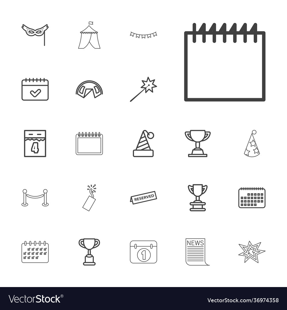 Event icons Royalty Free Vector Image - VectorStock