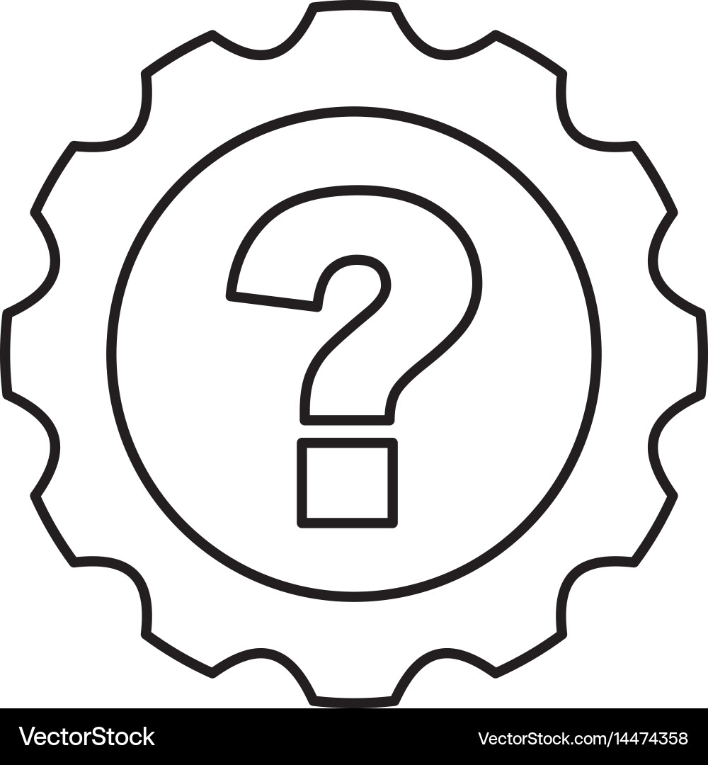 Gear machine with question isolated icon Vector Image
