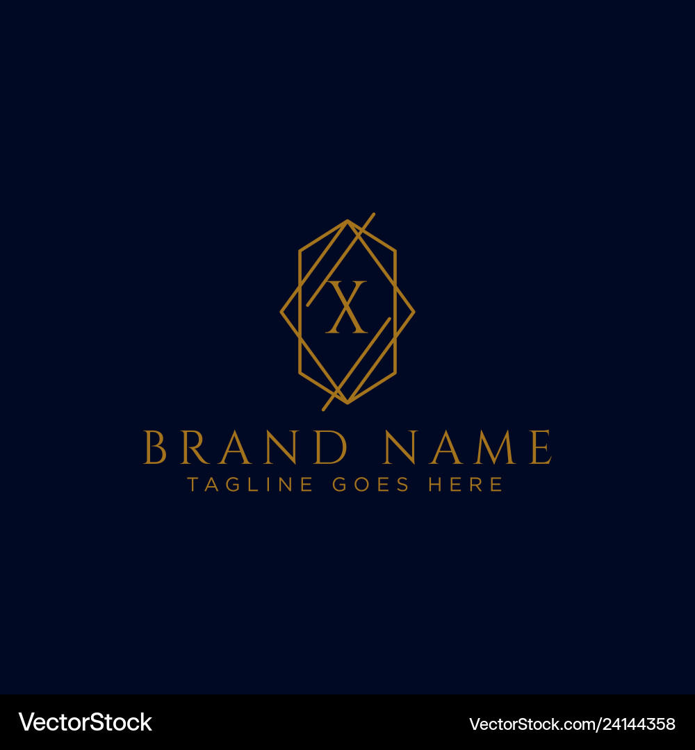 Luxury logotype premium letter x logo Royalty Free Vector