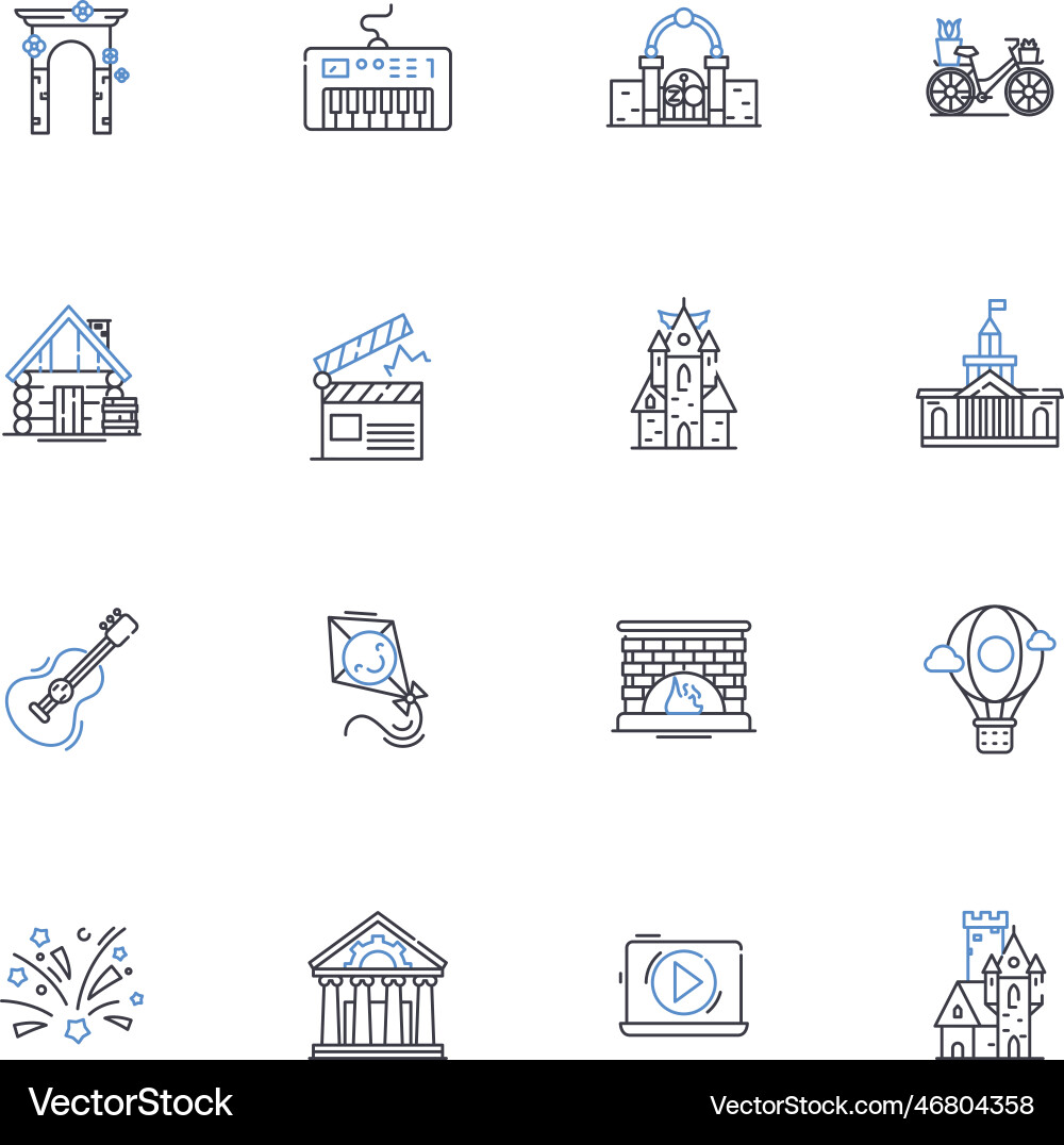 Mores line icons collection conformity ethics Vector Image