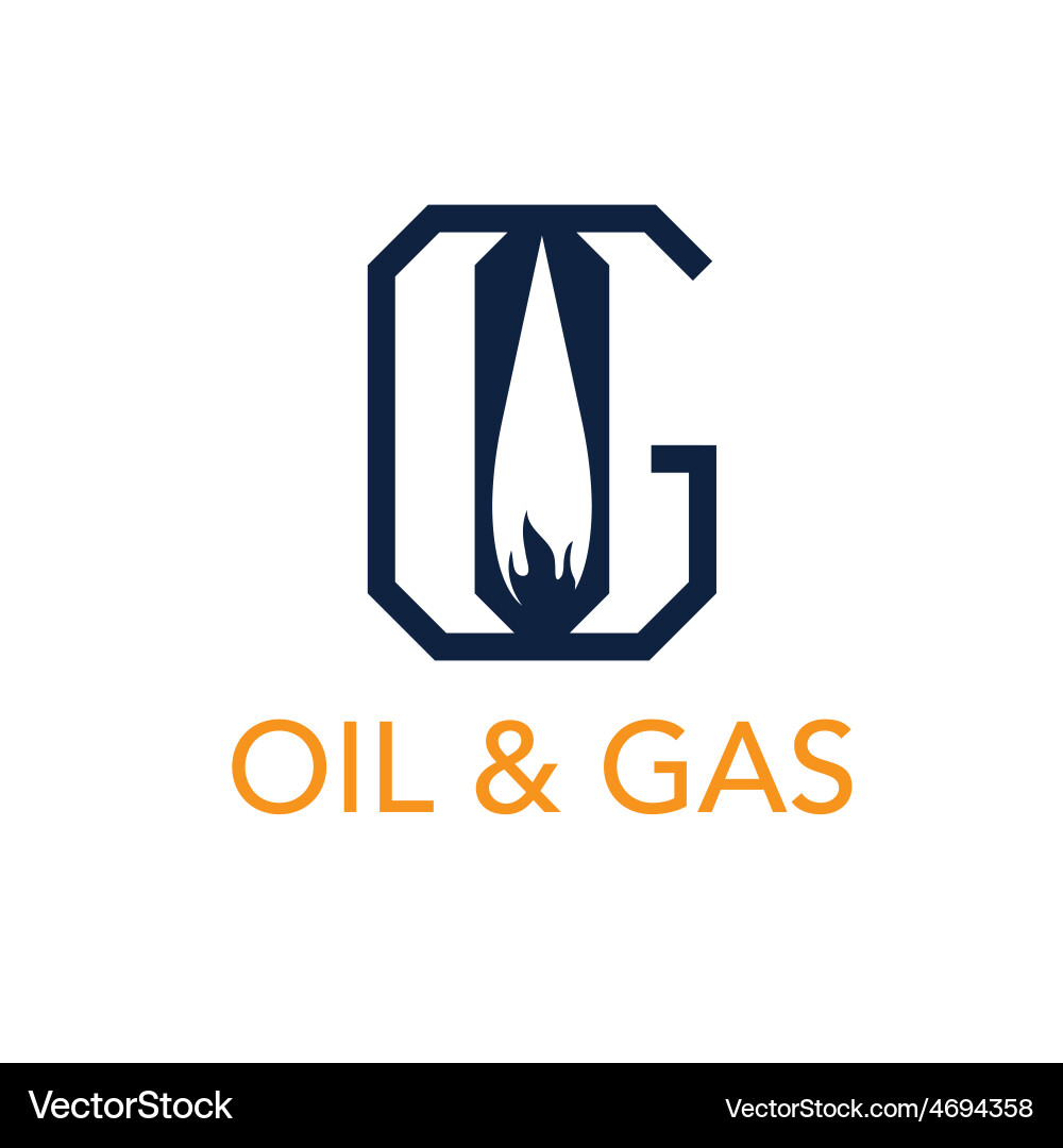 Oil and gas monogram Royalty Free Vector Image