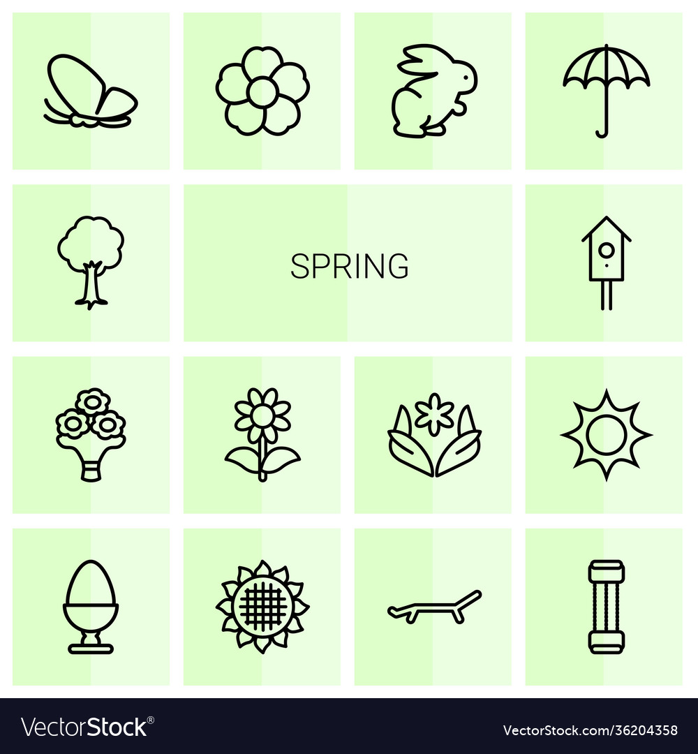 Spring icons Royalty Free Vector Image - VectorStock