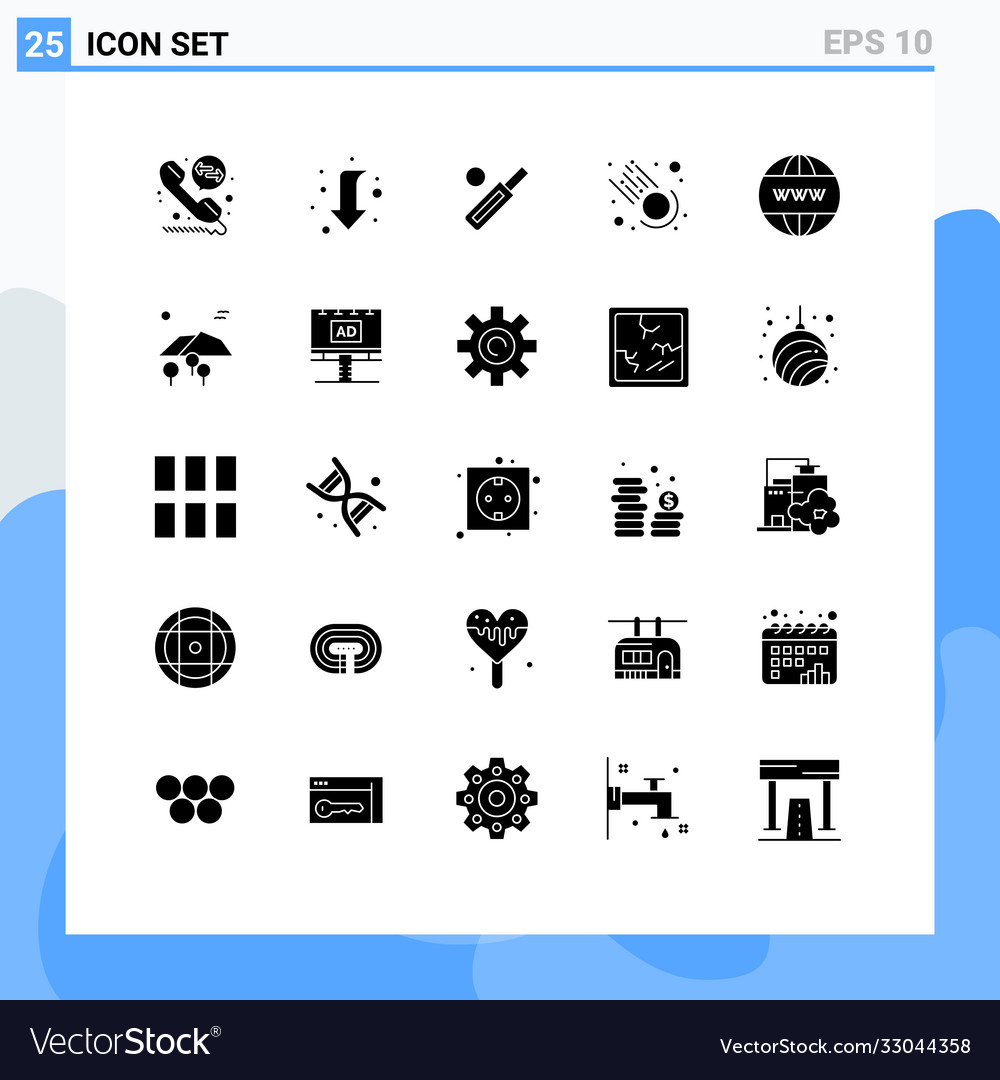 Stock icon pack 25 line signs and symbols Vector Image