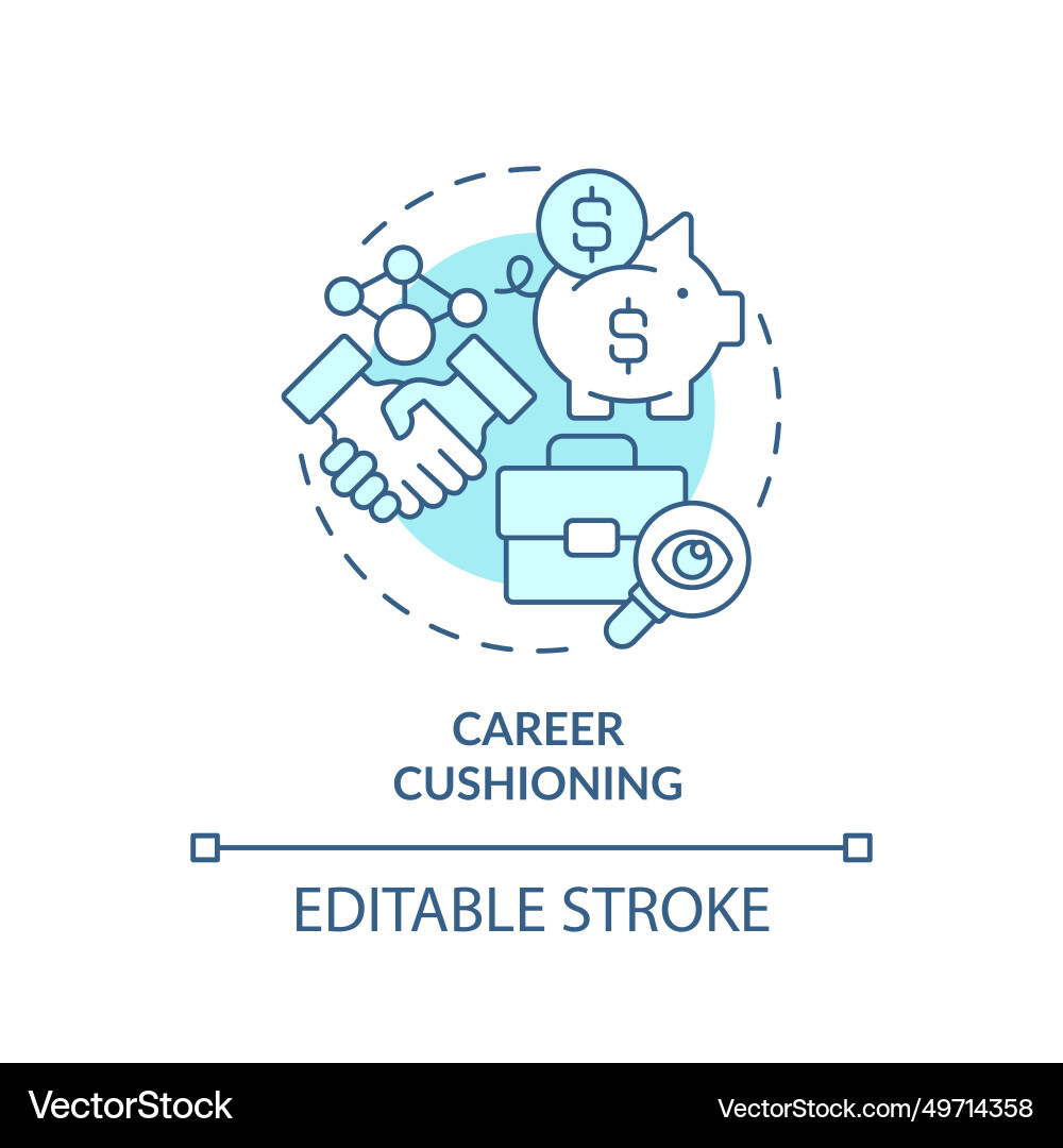 Thin line simple blue career cushioning icon Vector Image