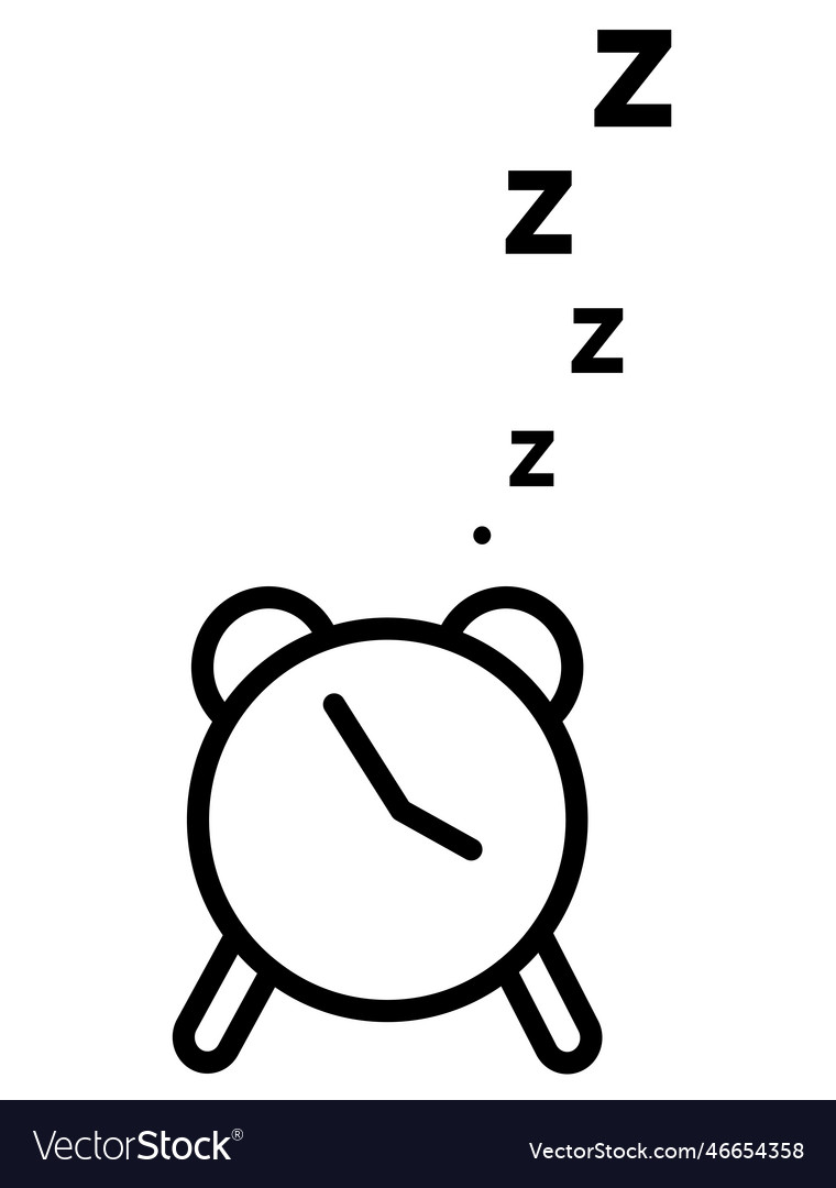 Zzz Sleep Snore Text And Alarm Clock Icon Vector Image