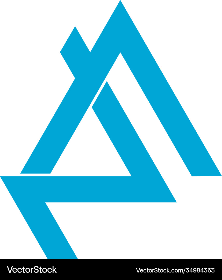 Abstract letter na simple arrow geometric overlap Vector Image