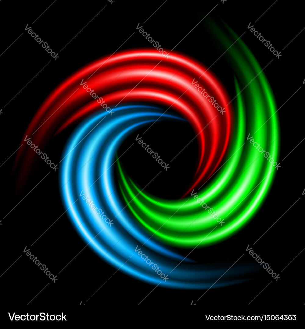 Abstract swirl sign on black background for Vector Image