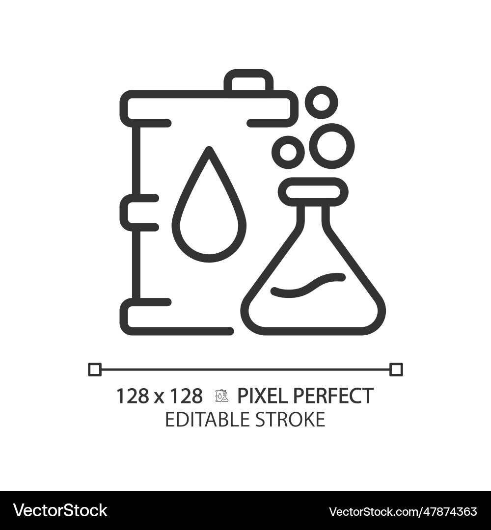 Crude oil chemical analysis linear icon Royalty Free Vector