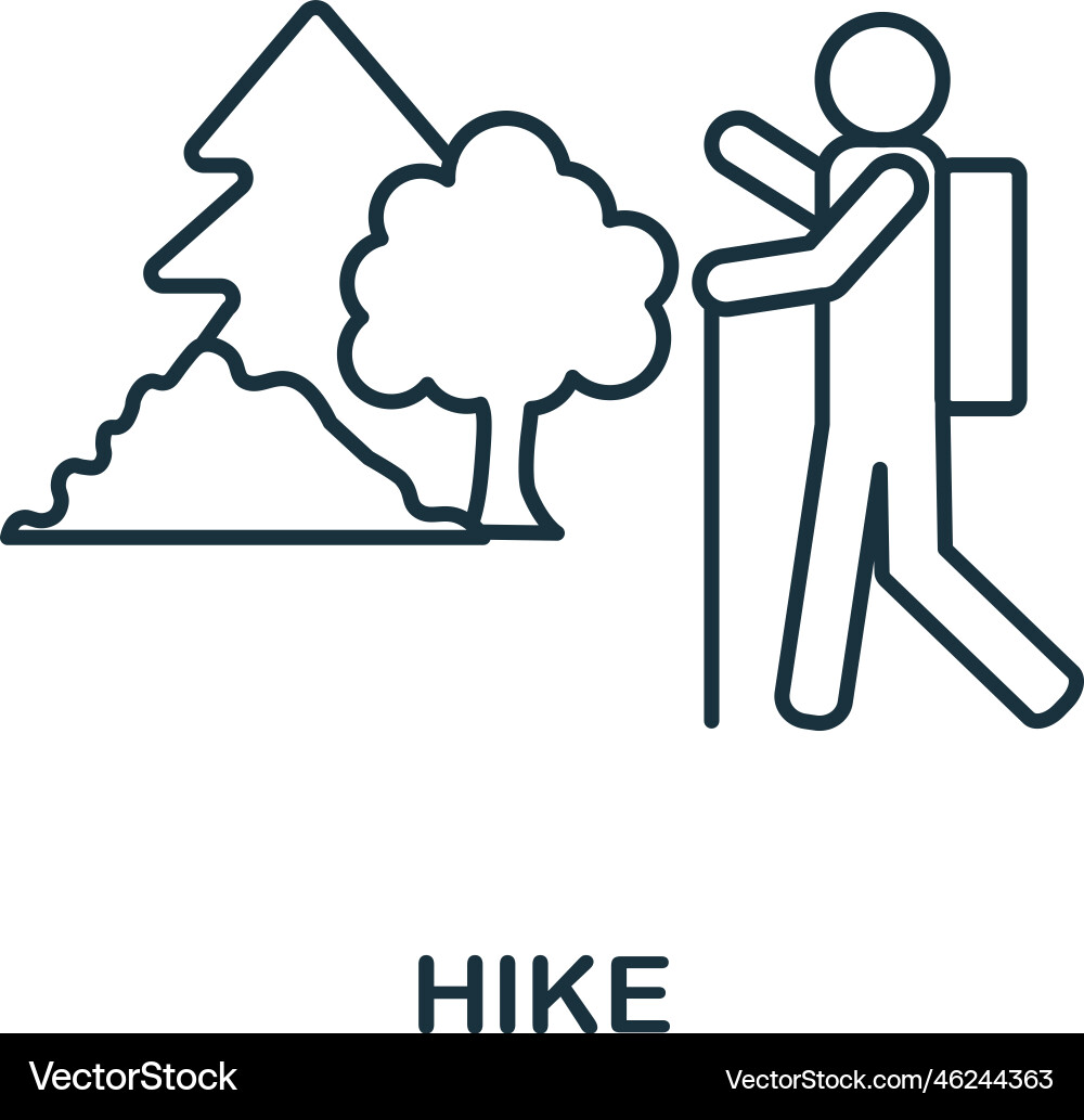 Hike line icon monochrome simple outline Vector Image