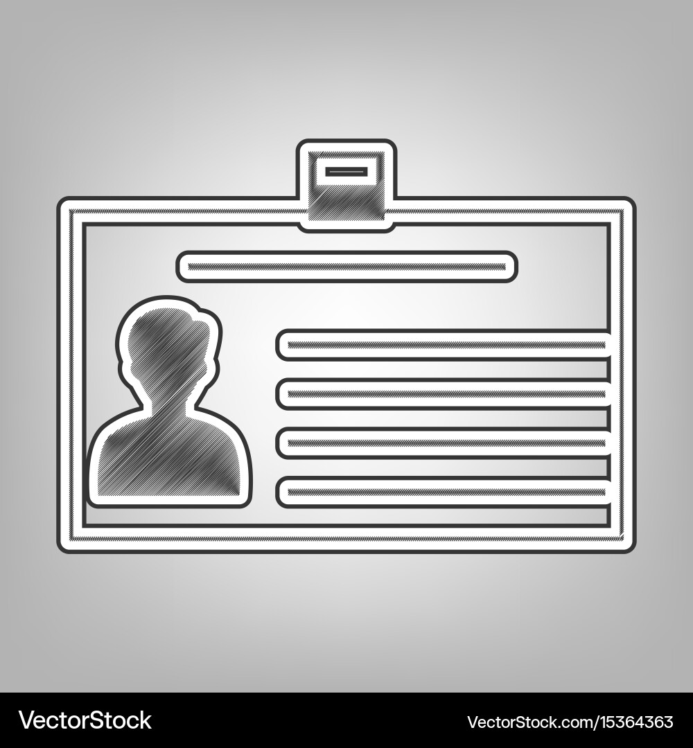Identification card sign pencil sketch Royalty Free Vector