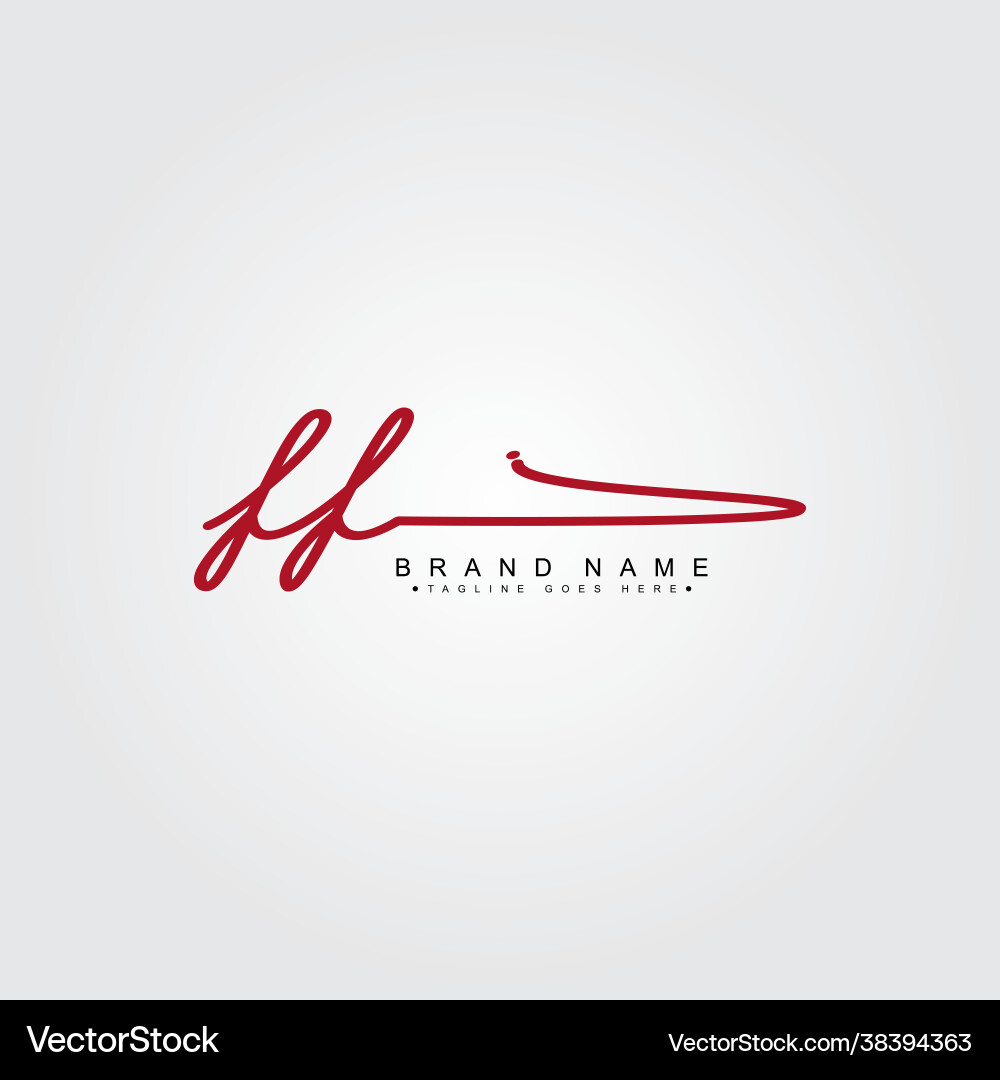 Initial letter ff logo - hand drawn signature logo